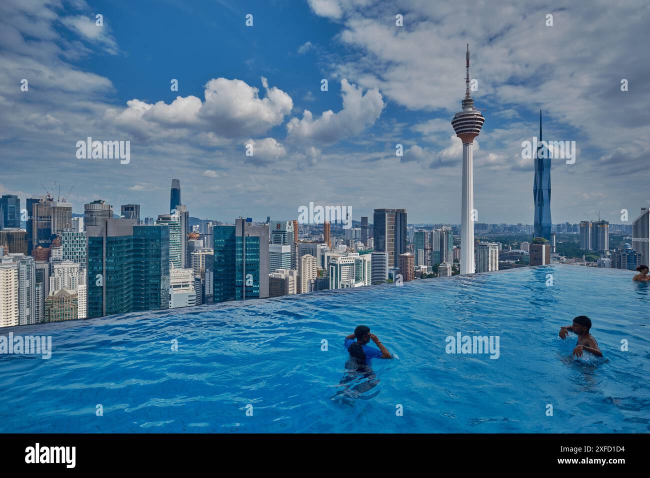 Kuala Lumpur skyline , Malaysia from the infinity rooftop pool at The ...