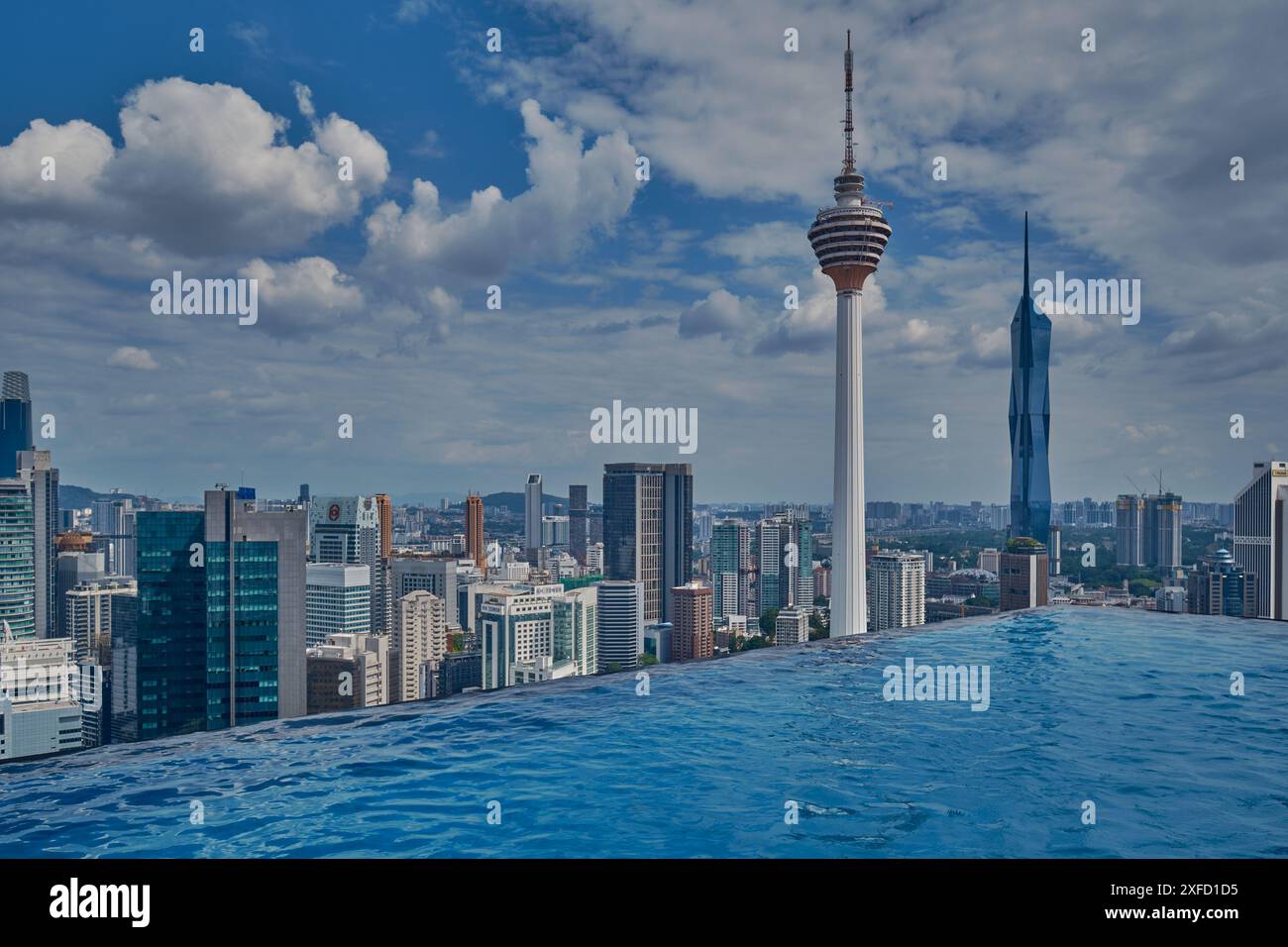 Kuala Lumpur skyline , Malaysia from the infinity rooftop pool at The ...