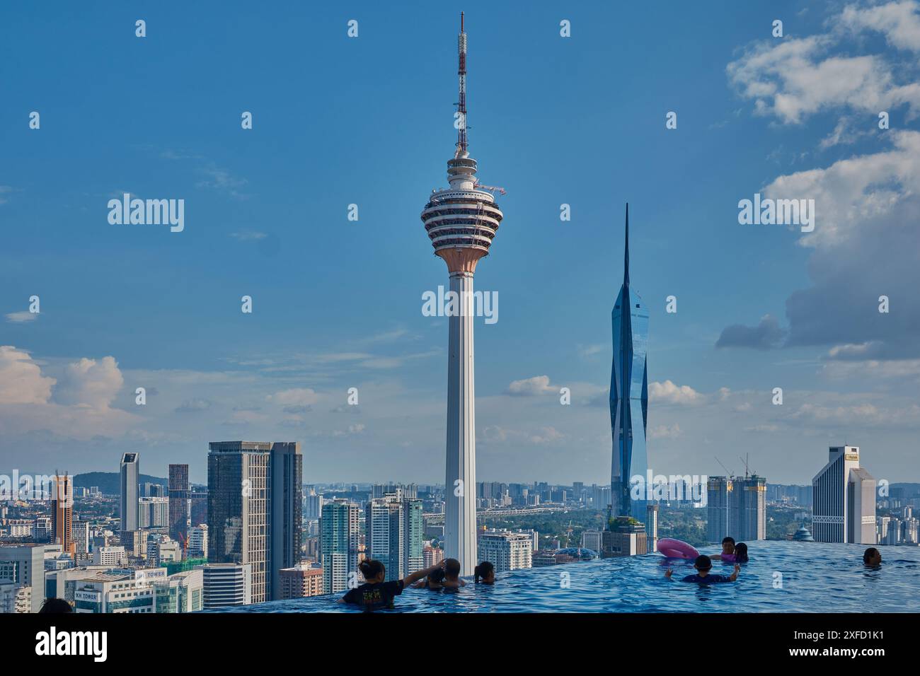 Kuala Lumpur skyline , Malaysia from the infinity rooftop pool at The ...