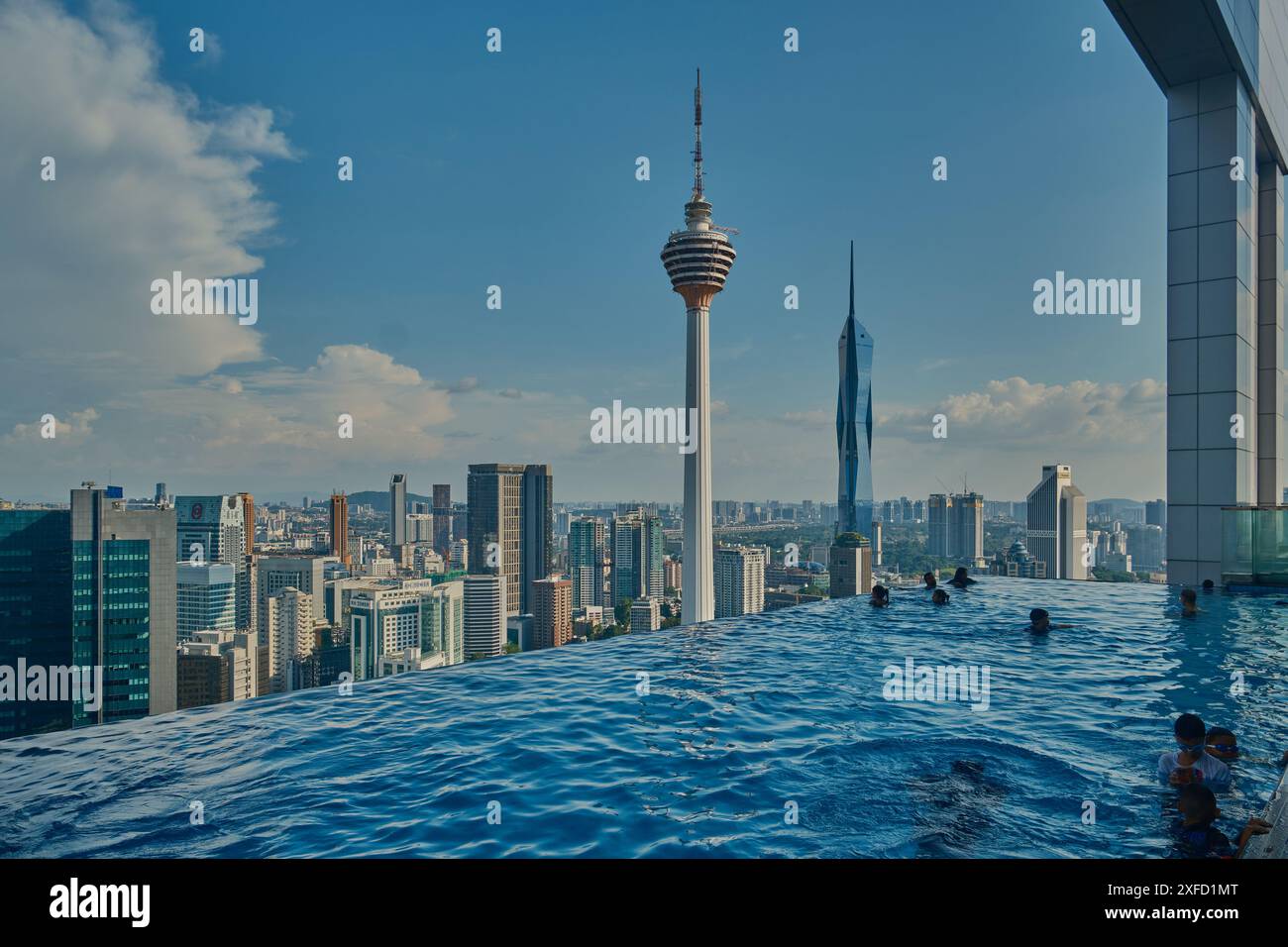 Kuala Lumpur skyline , Malaysia from the infinity rooftop pool at The ...