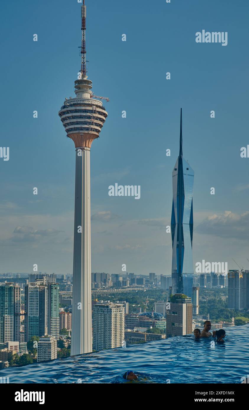Kuala Lumpur skyline , Malaysia from the infinity rooftop pool at The ...