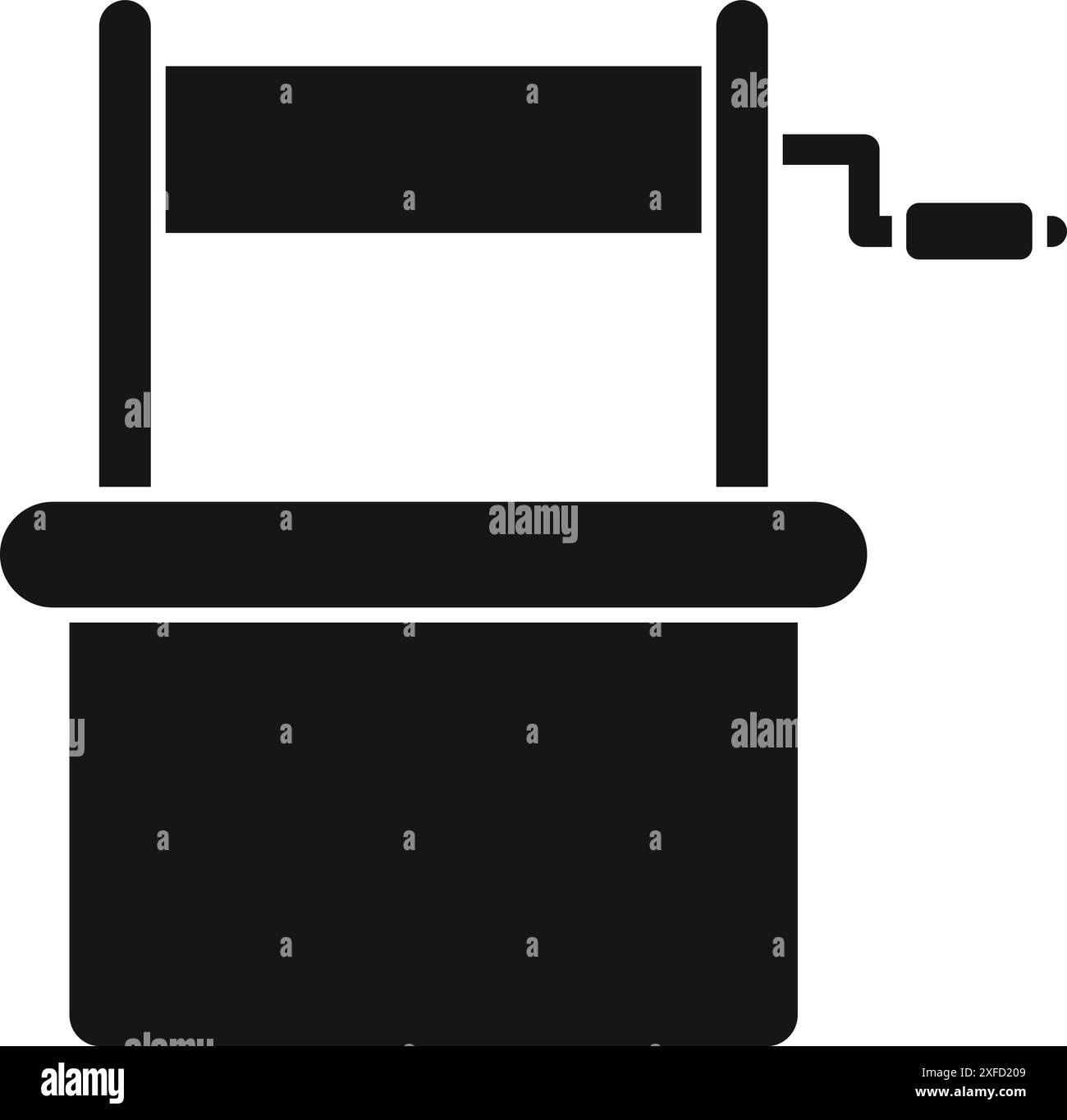 Black silhouette of a classic water well, a timeless symbol of ...