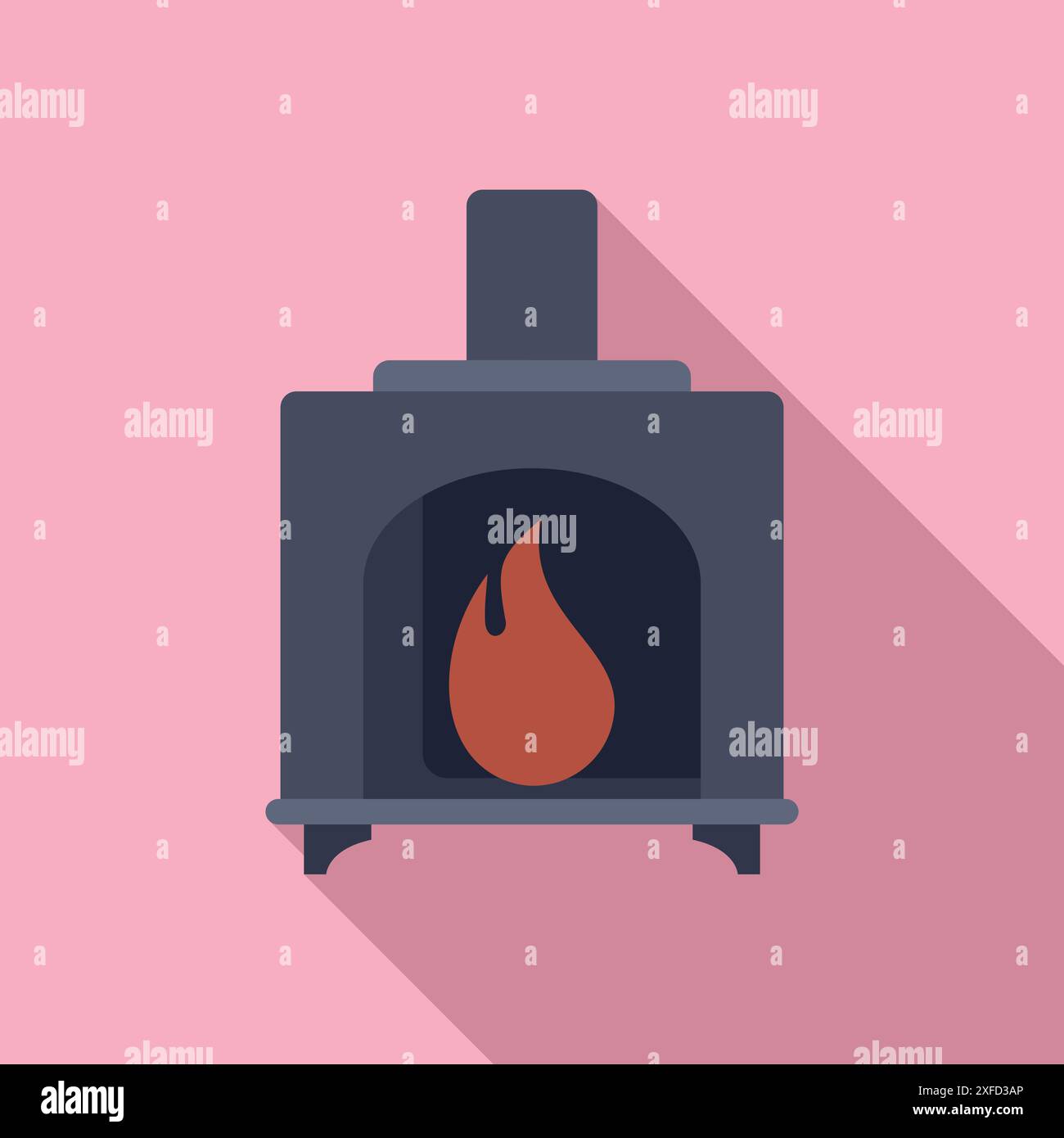Fireplace is radiating heat with a cozy fire burning inside Stock ...