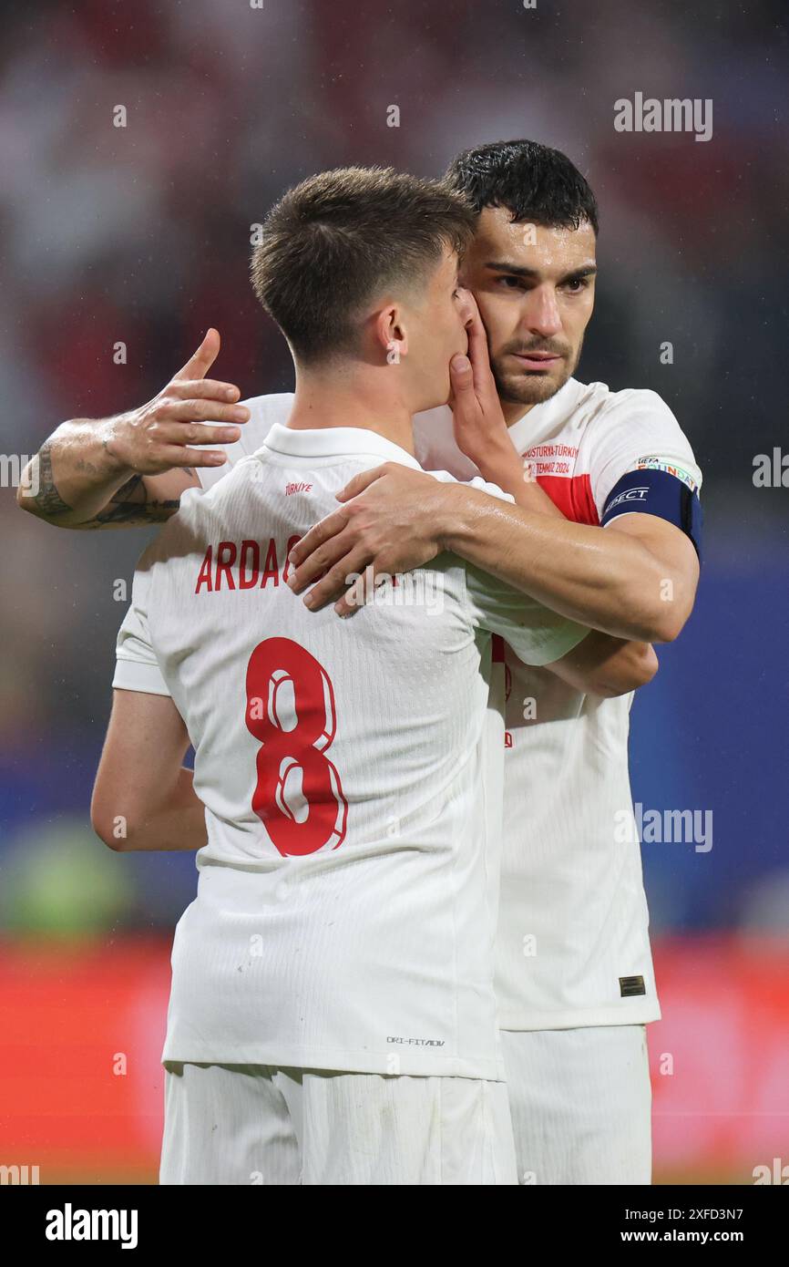 Leipzig, Germany, 2, July, 2024. Arda Güler and Kaan Ayhan during the ...