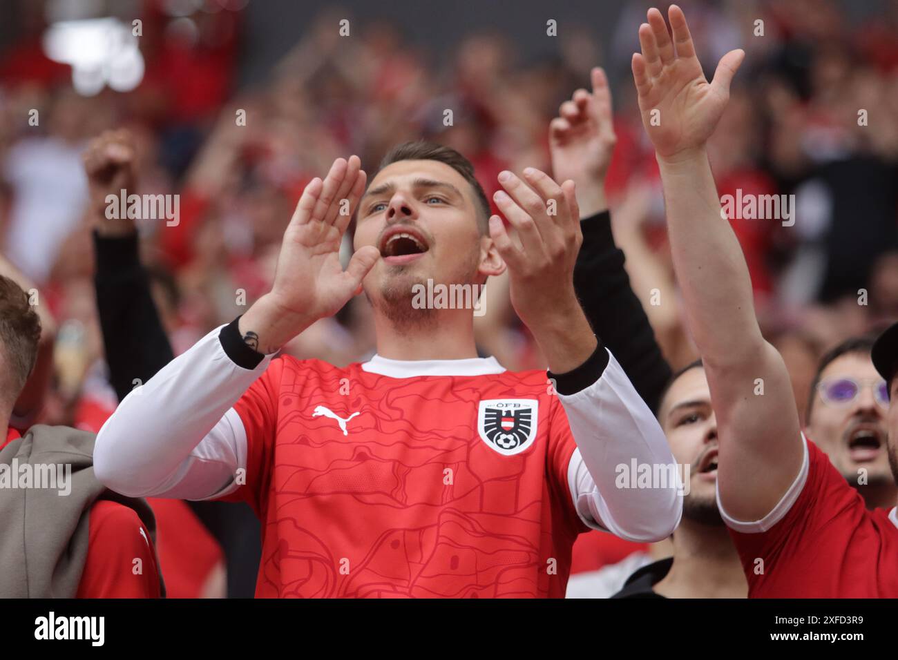 Leipzig, Germany, 2, July, 2024. Austria Fans during the match between ...