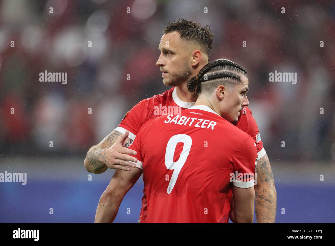 Leipzig, Germany, 2, July, 2024. Marko Arnautović and Marcel Sabitzer ...