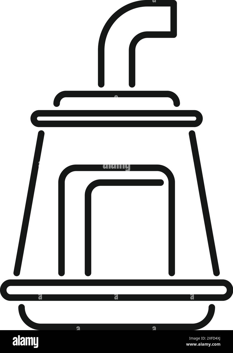 Line icon of a bioreactor, a vessel often made of stainless steel used ...
