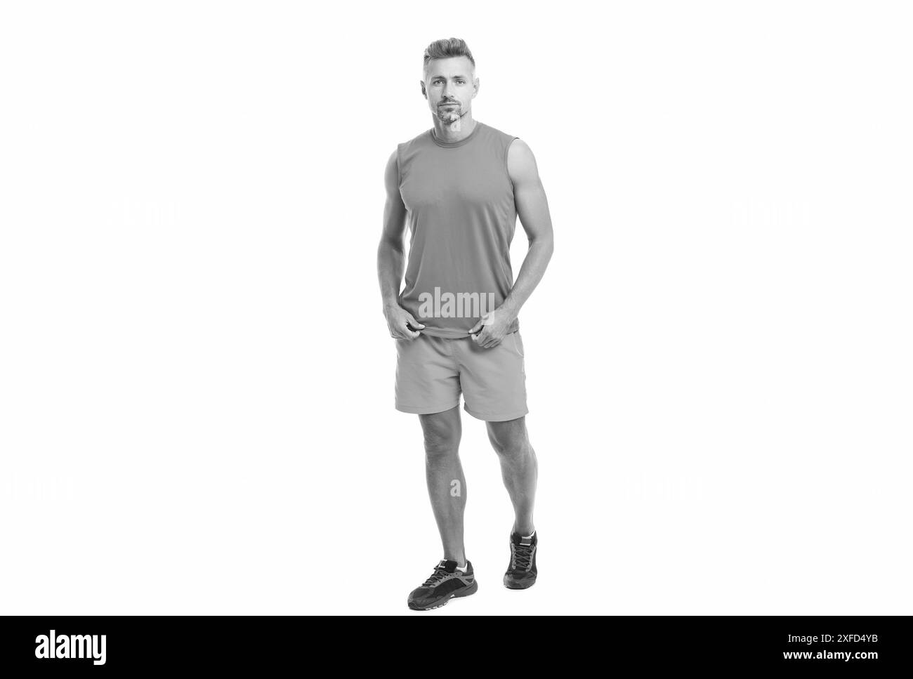 fit and sporty athletic sportsman man coach in workout sportswear ...