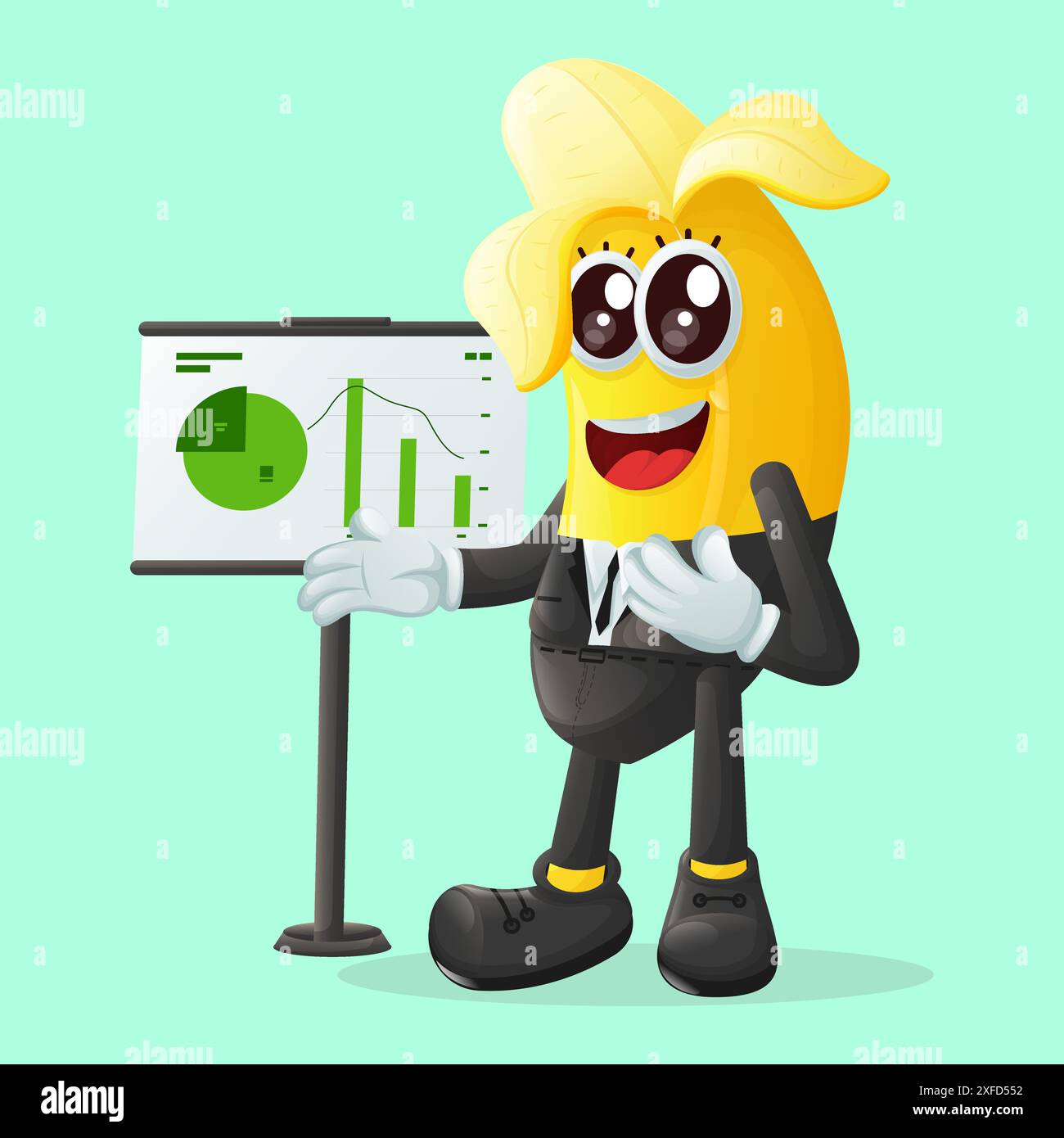 Cute banana character presenting Stock Vector Images - Alamy