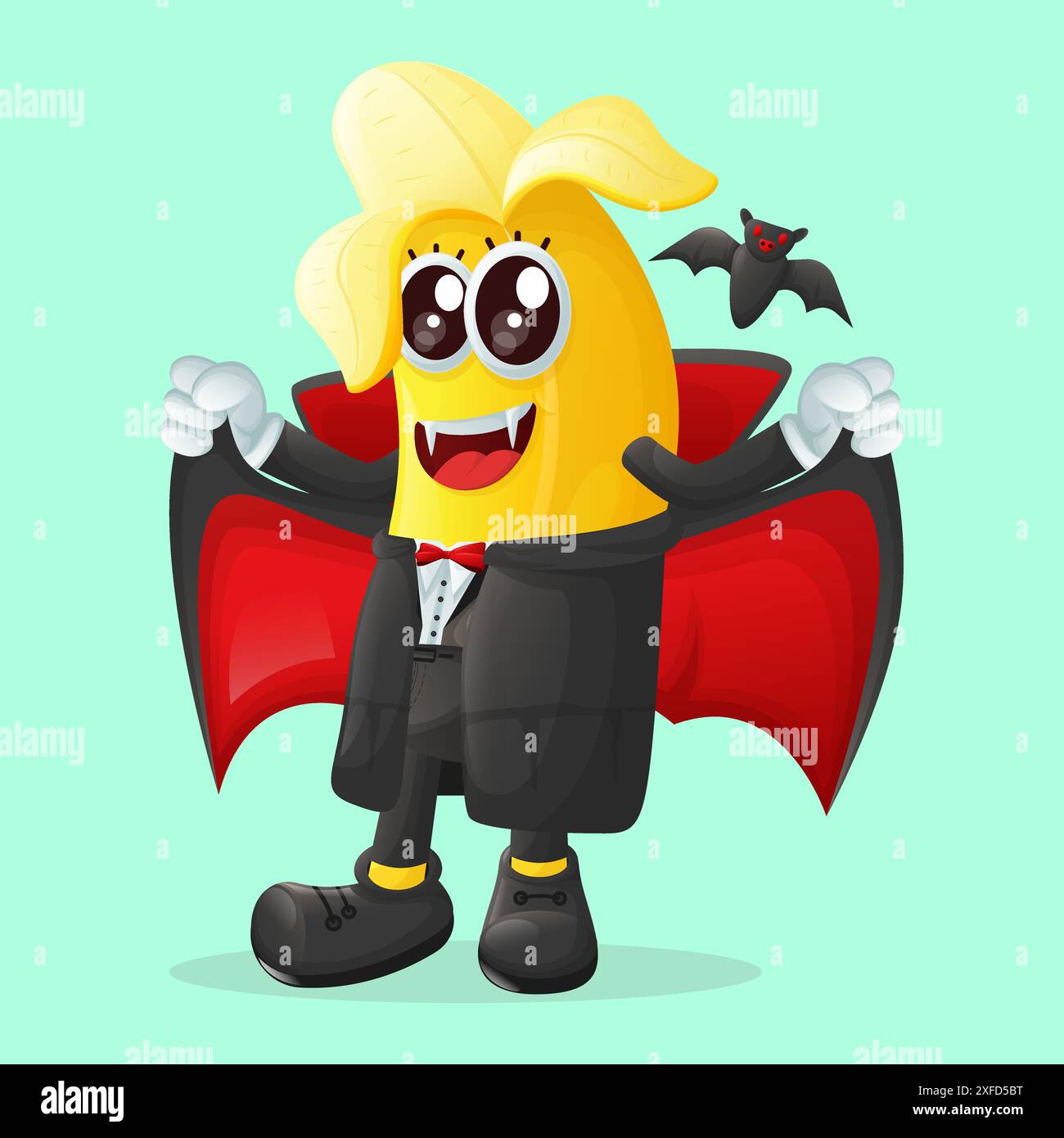Cute banana character dressed as a vampire. Perfect for kids ...