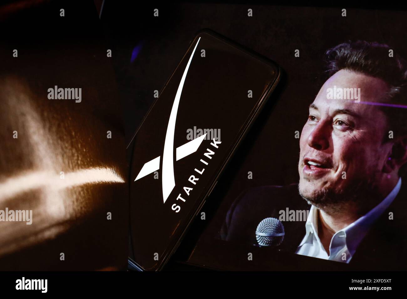 London, UK. 2nd July, 2024. In this photo illustration, the Starlink ...