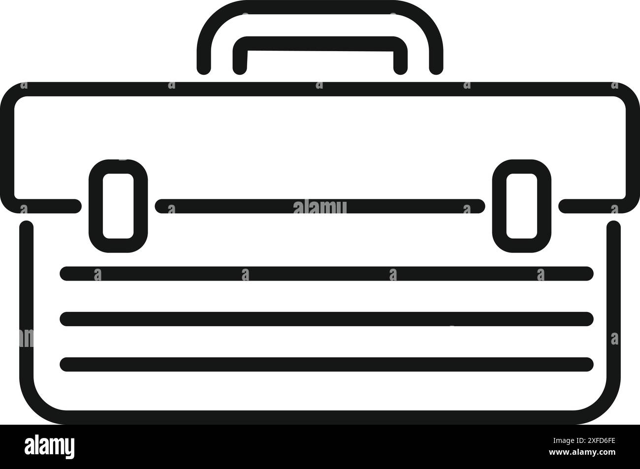 Black outline of a tool box, for storing tools, on a white background ...