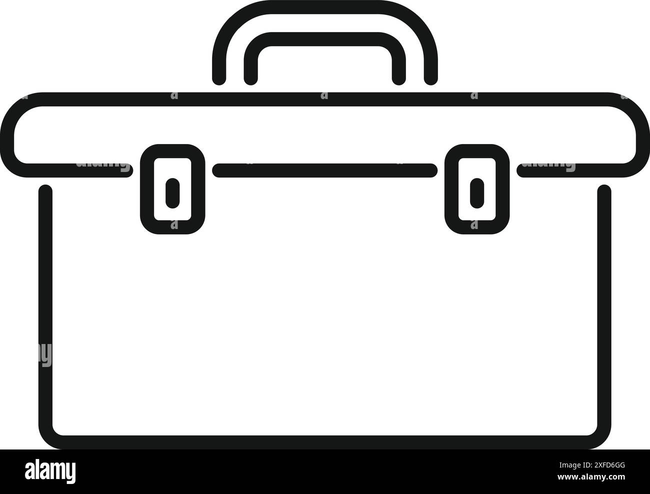 Simple black outline icon representing a toolbox for storing tools ...