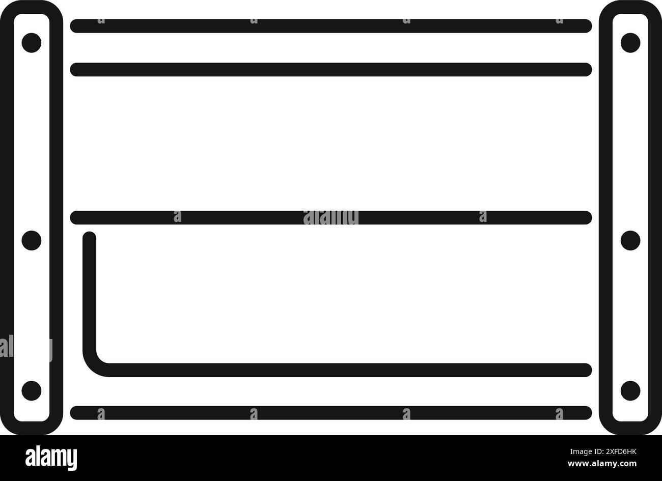 Empty double wall shelf fixing icon representing the concept of storage ...