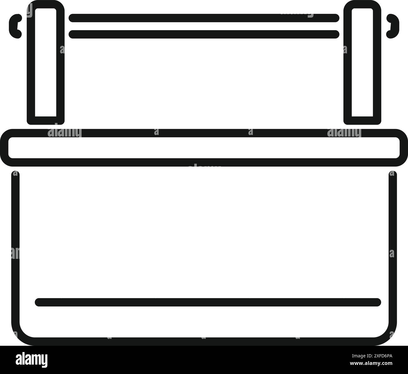 Simple line drawing of a car battery symbolizing energy storage and ...