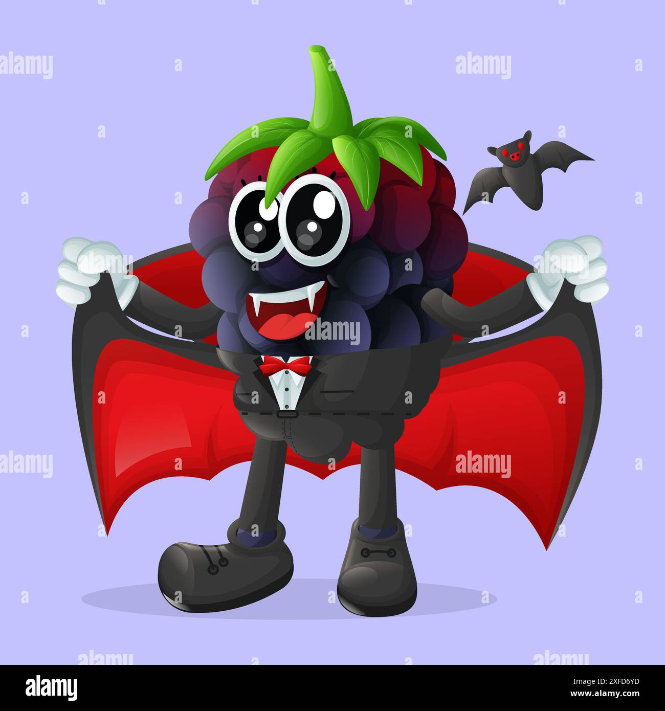 Cute blackberry character dressed as a vampire. Perfect for kids ...