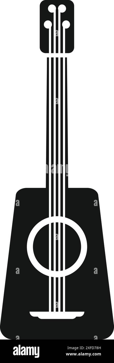 Black and white image of an acoustic guitar, a stringed musical ...