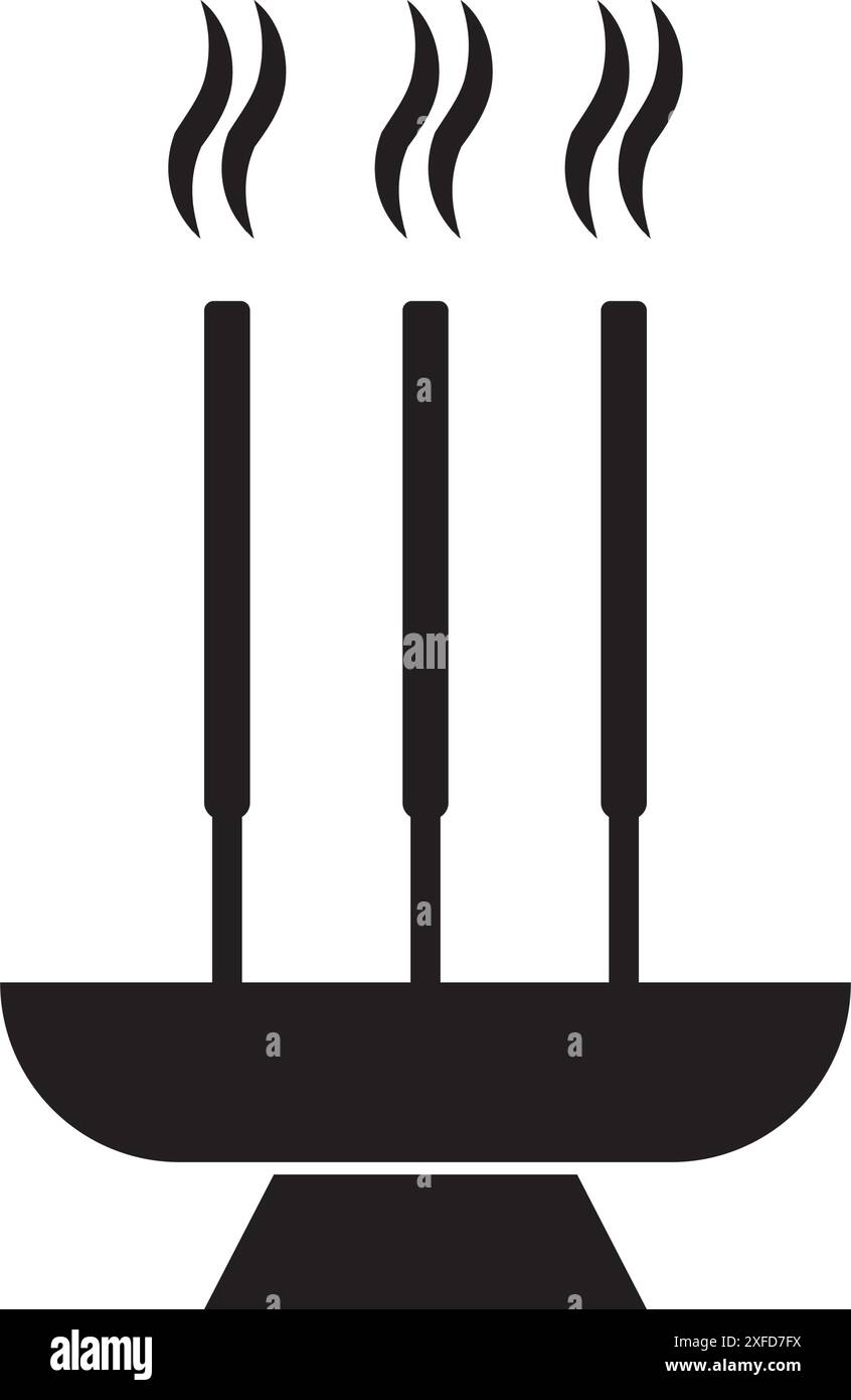 Chinese prayer incense vector icon illustration symbol design Stock ...