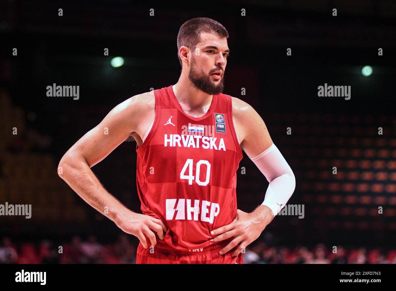 Ivica Zubac (Croatia). FIBA Olympic Qualifying Tournament. Piraeus 2024 ...