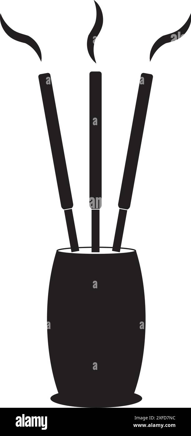 Chinese prayer incense vector icon illustration symbol design Stock ...