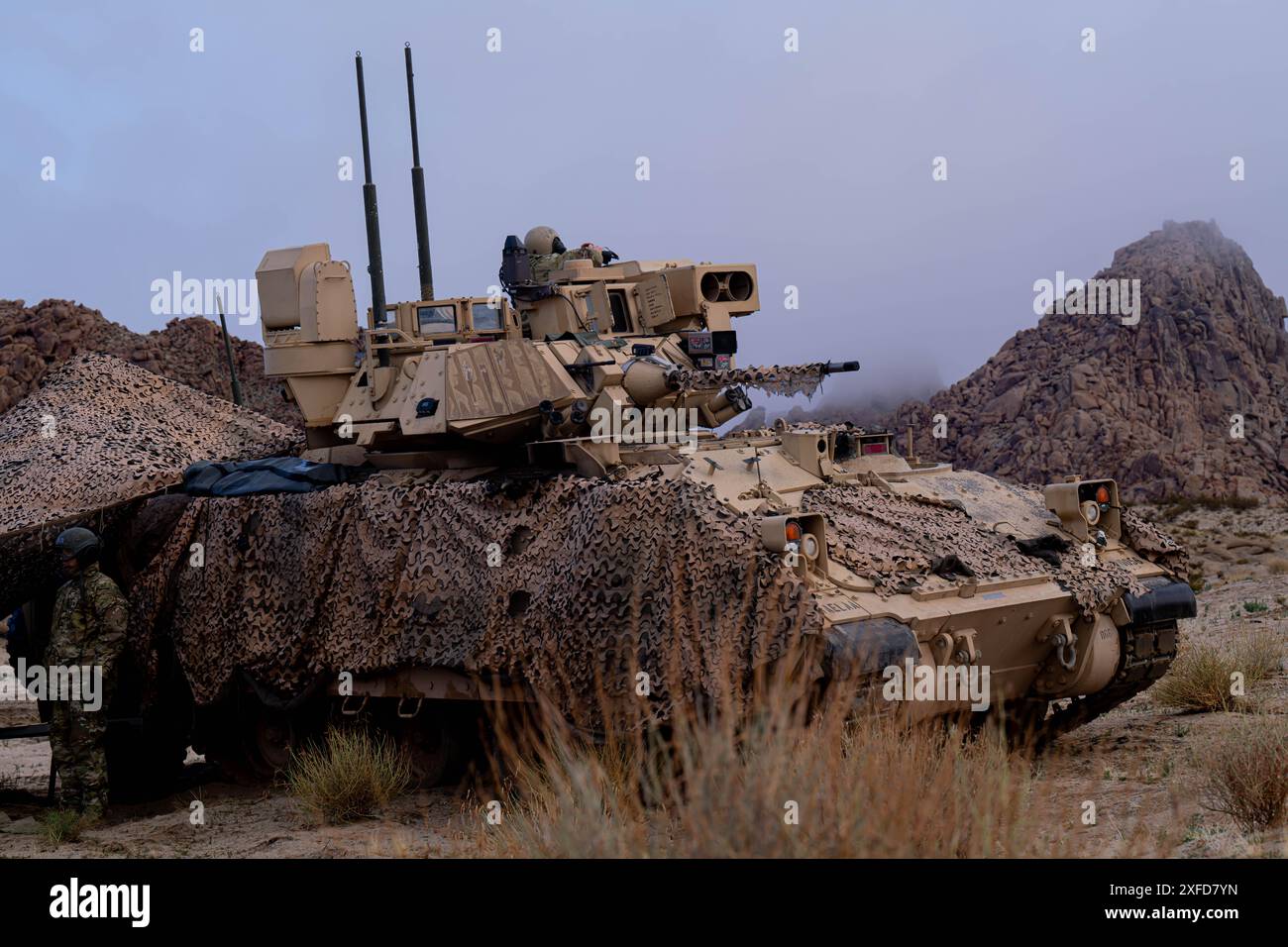 U.S. Army M2A3 Bradley Fighting Vehicle assigned to 1st Armored Brigade ...