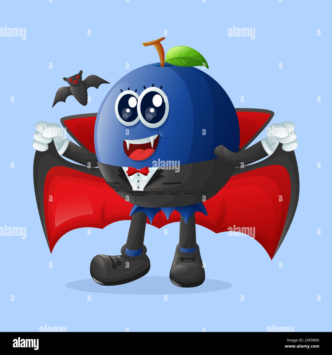 Cute blueberry character dressed as a vampire. Perfect for kids ...