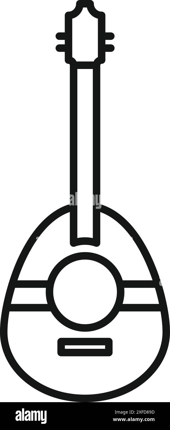 Simple line art of a bouzouki, evoking traditional greek music and ...