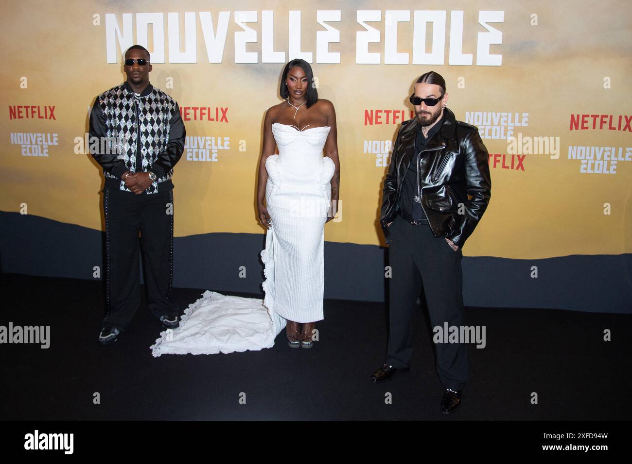 Paris, France. 02nd July, 2024. Jury members SDM, Aya Nakamura and SCH attending the Nouvelle ...