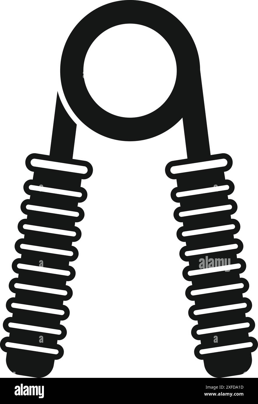 Black silhouette icon representing a hand gripper, a tool used for ...