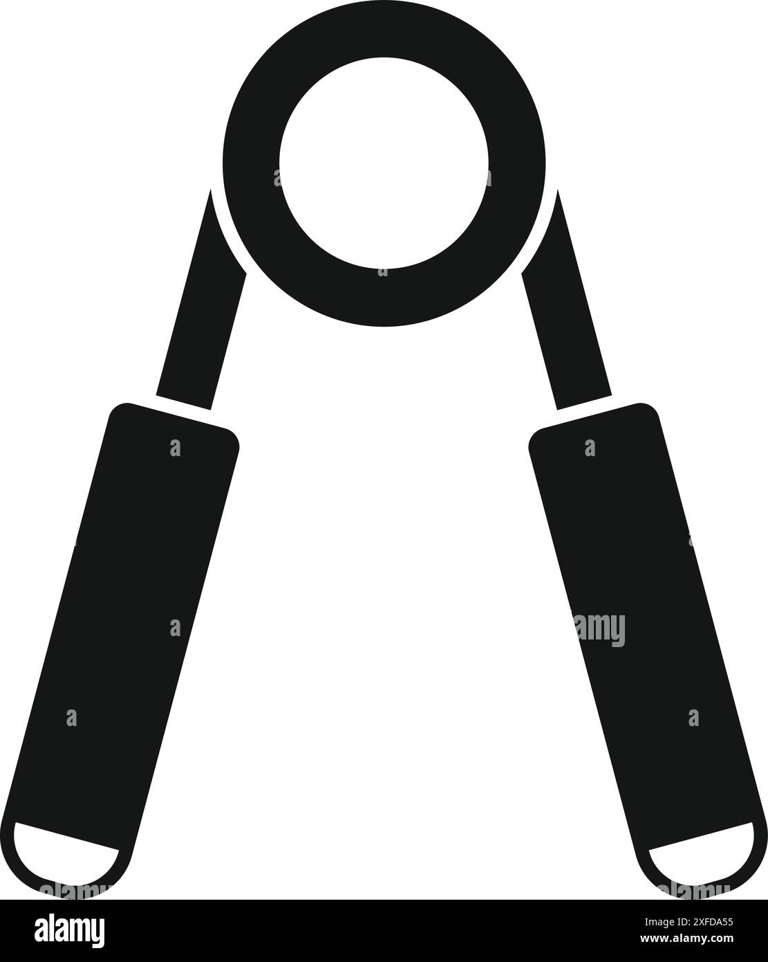 Black silhouette of a hand grip exerciser, used for strengthening grip ...