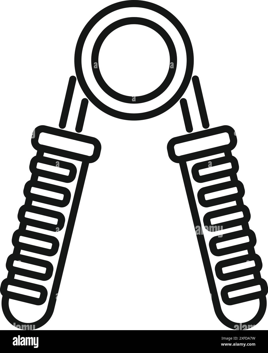 Hand grip exerciser being squeezed for forearm exercise Stock Vector ...