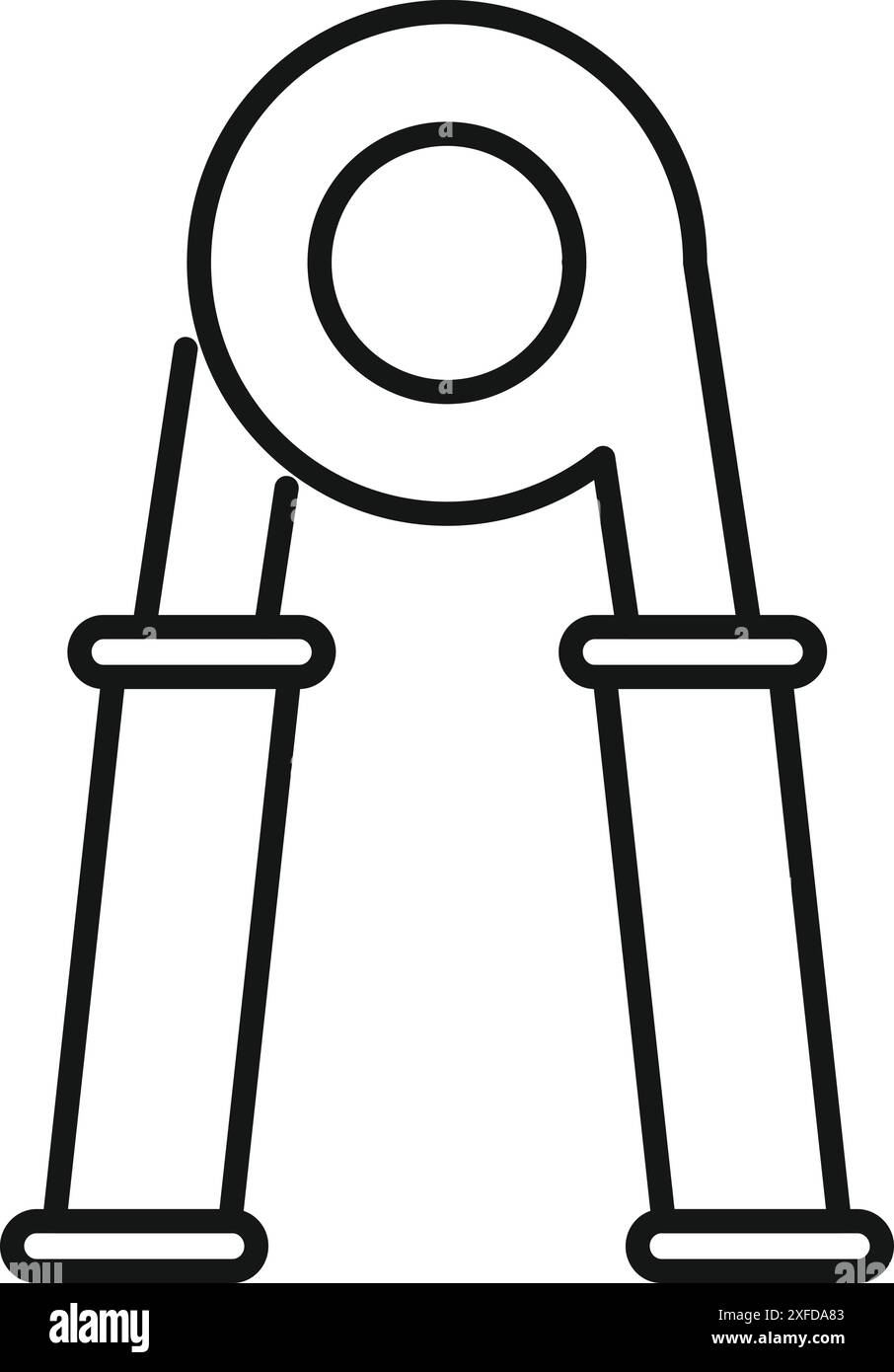 Simple black line hand gripper icon, a tool used for strengthening grip ...