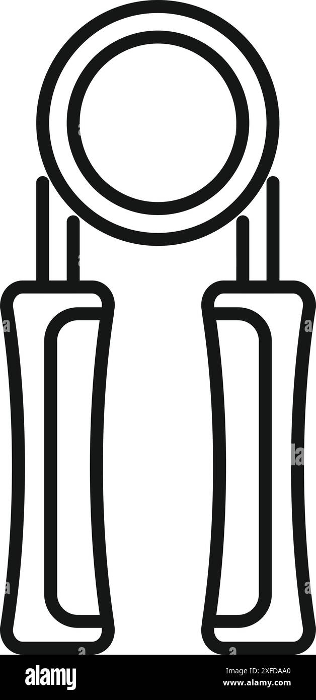 Simple outline icon of a hand grip exerciser for forearm training ...
