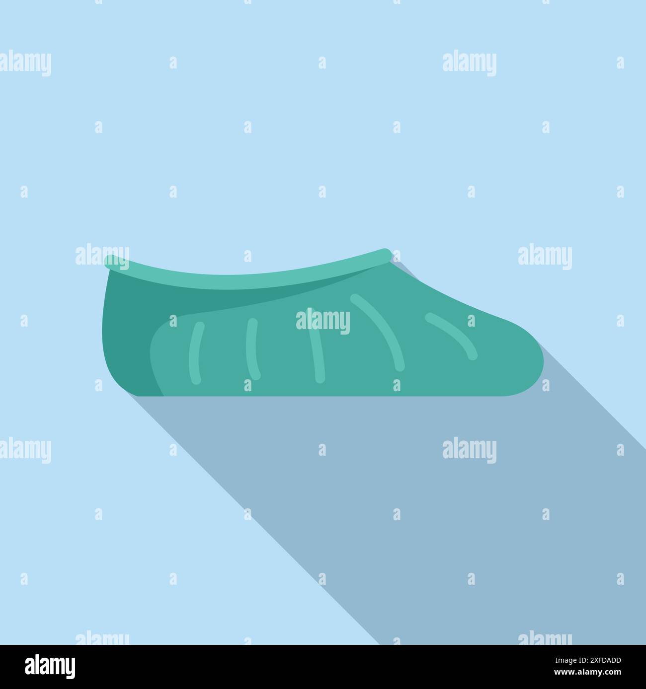 Green medical shoe cover protecting from contamination in hospital or ...