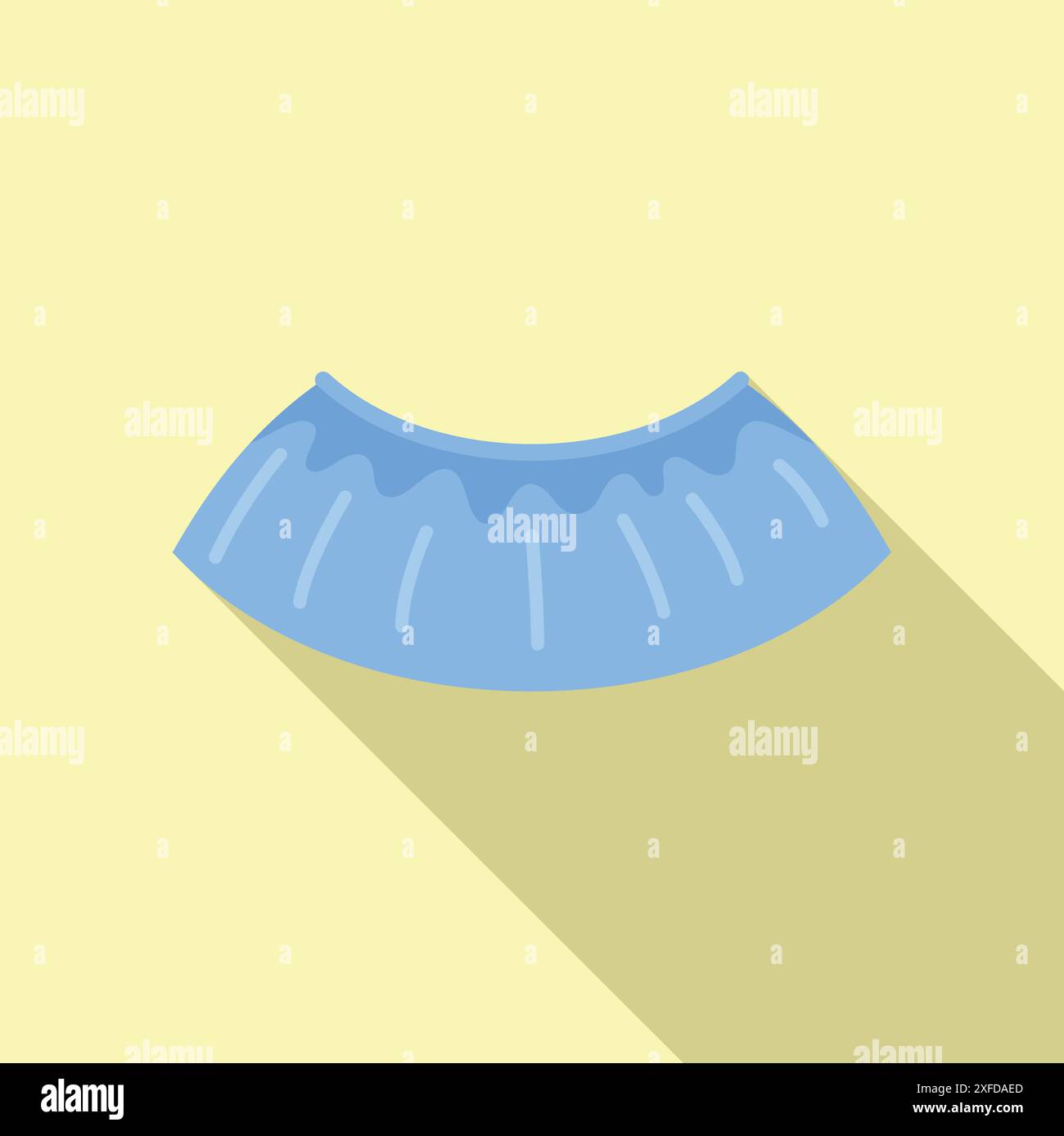 Blue skirt with frills lying on a yellow background, fashion and ...