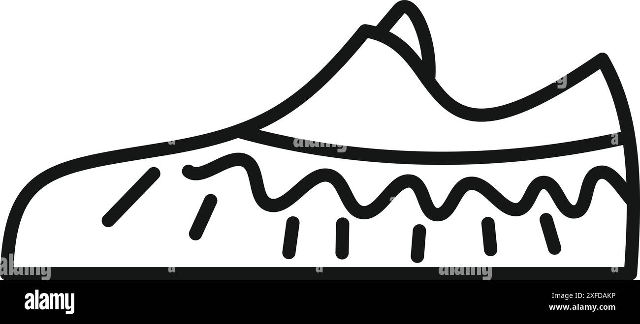 Line drawing of a shoe sole with mud illustrating the concept of muddy ...