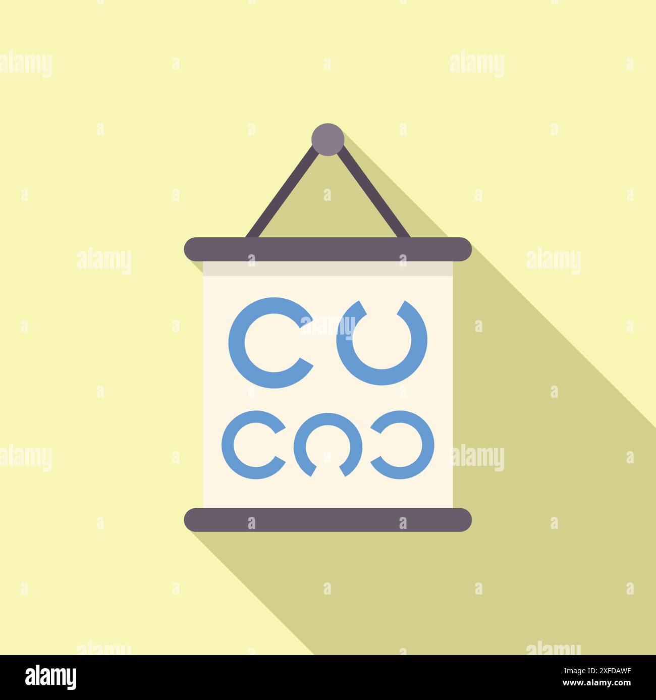 Landolt c eye chart is hanging, representing concepts like eye exams ...