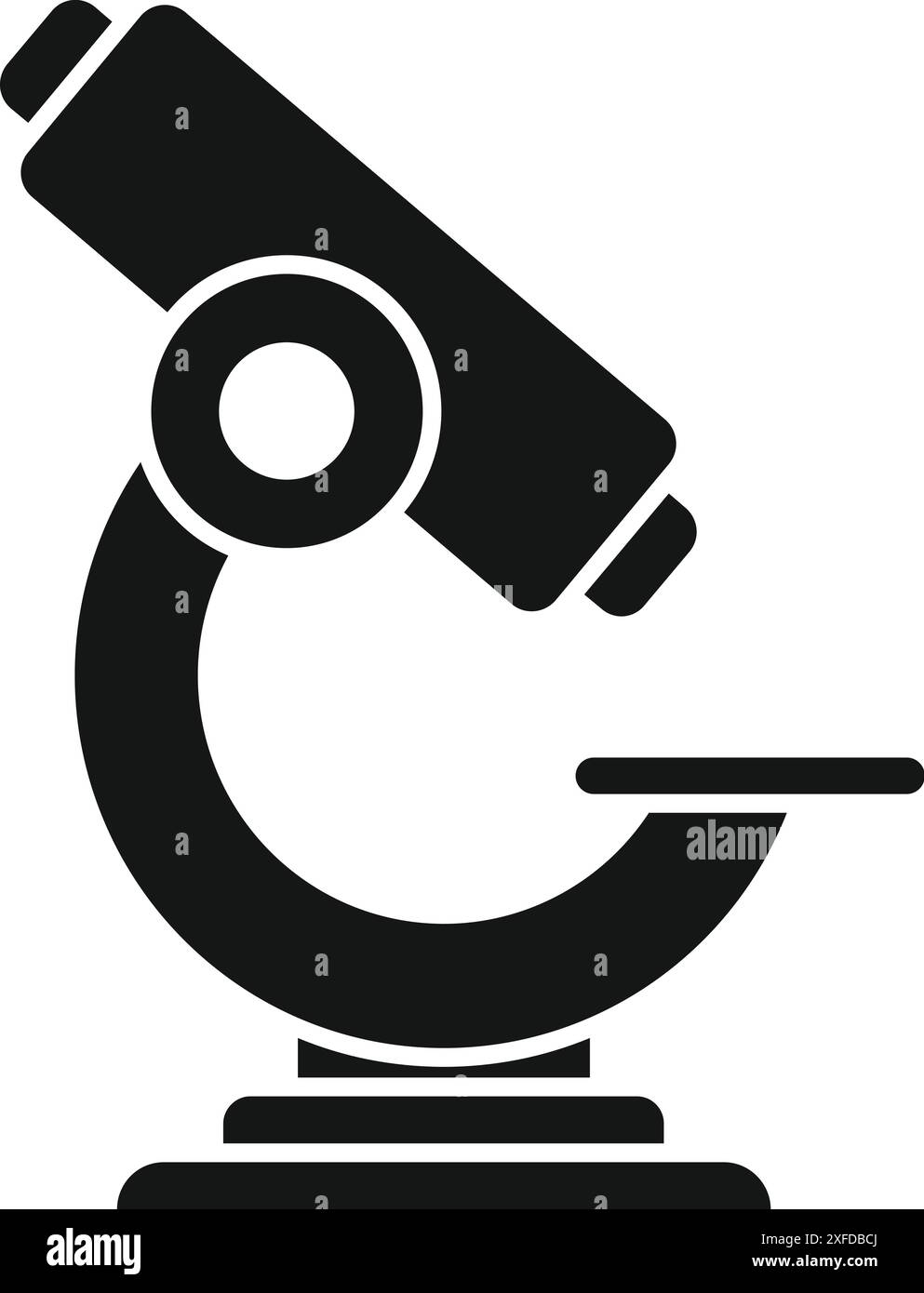 Black silhouette of a laboratory microscope for conducting scientific ...