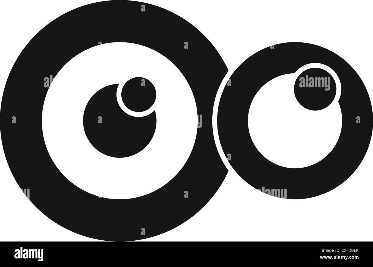 Simple black and white oxygen molecule icon representing its atomic ...