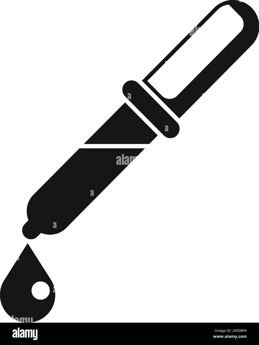 Black and white icon of a chemical dropper dripping liquid Stock Vector ...