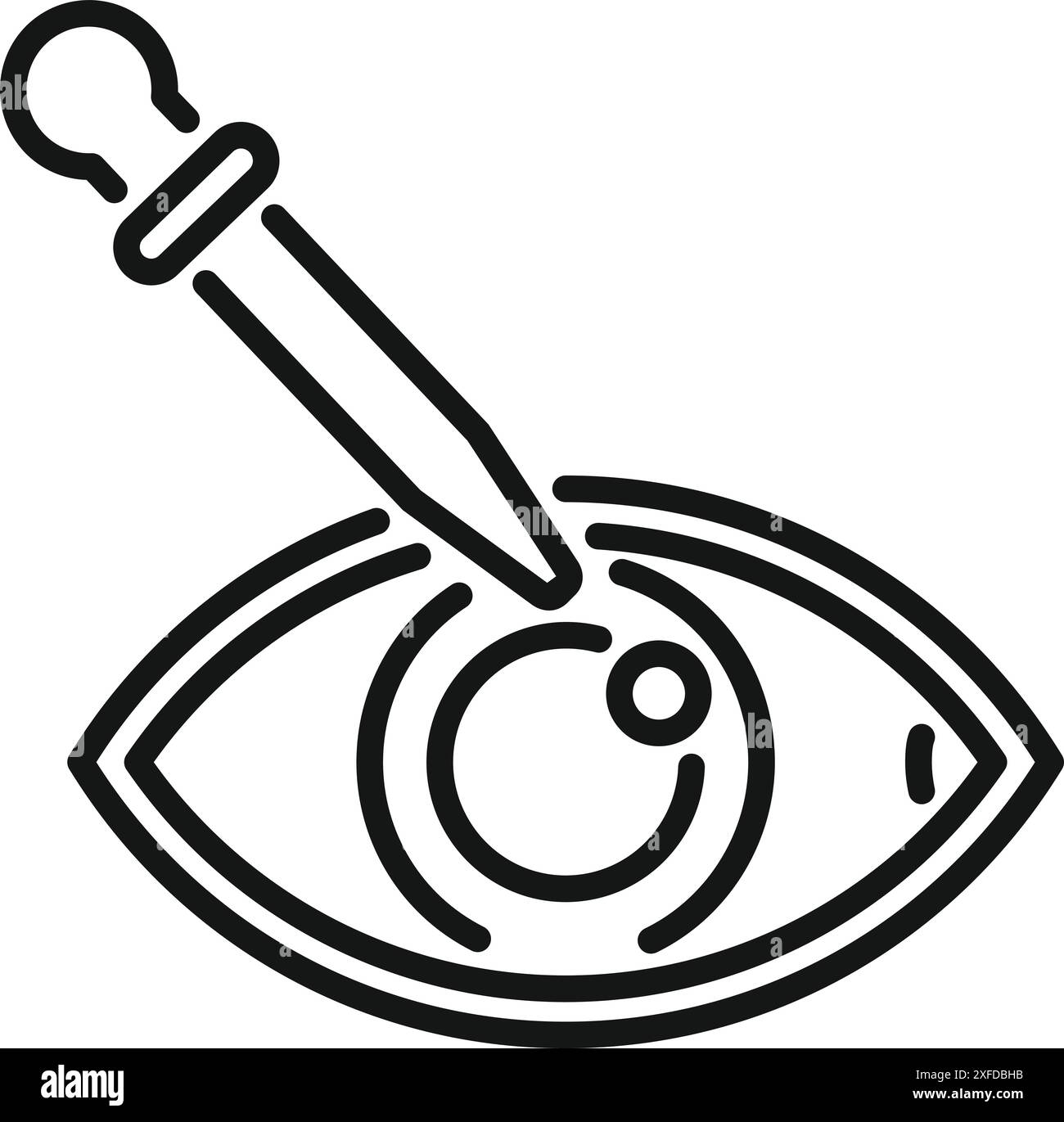 Simple ophthalmology icon representing the application of eye drops ...