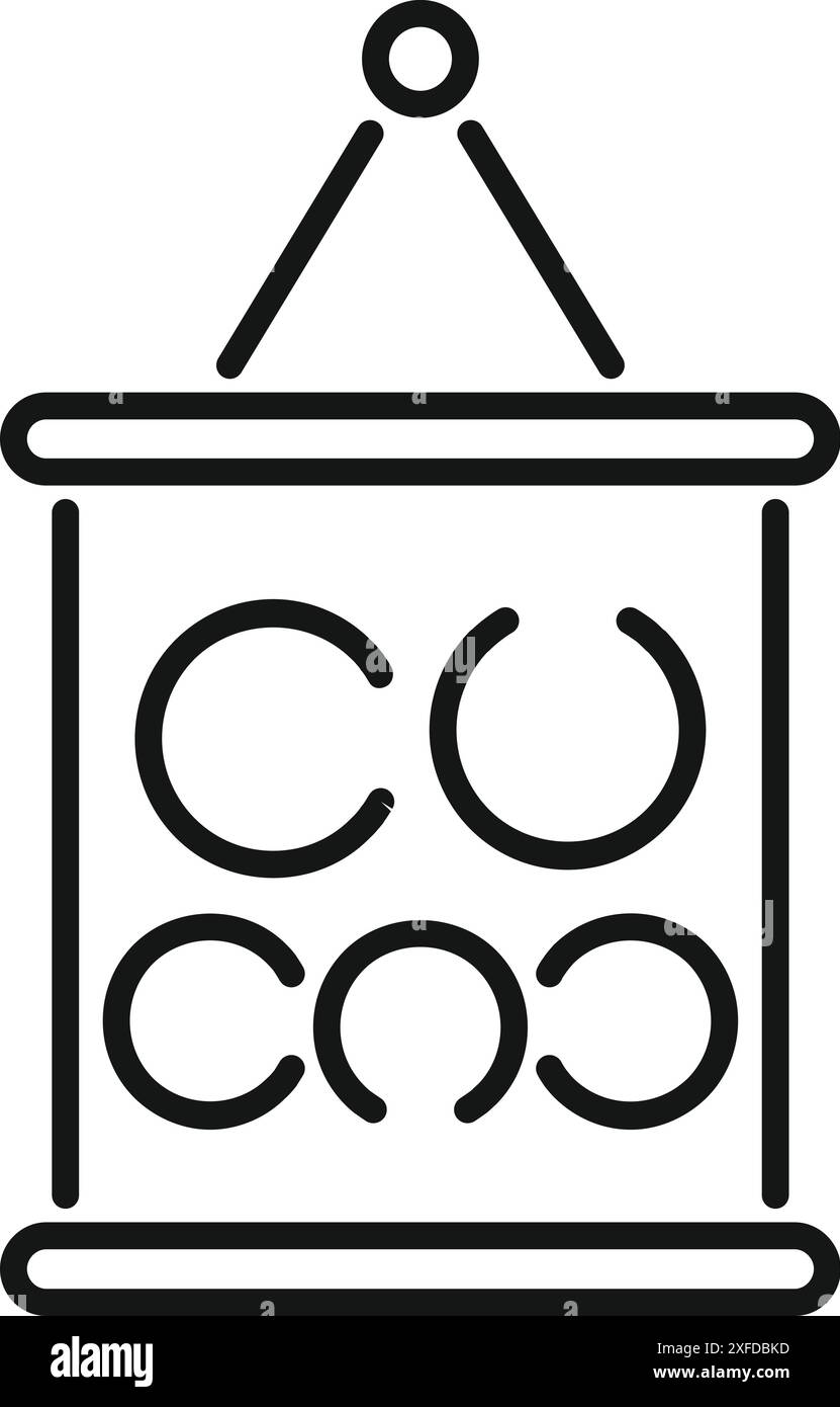 Simple hanging sign with coco written on it, indicating fresh coconuts ...