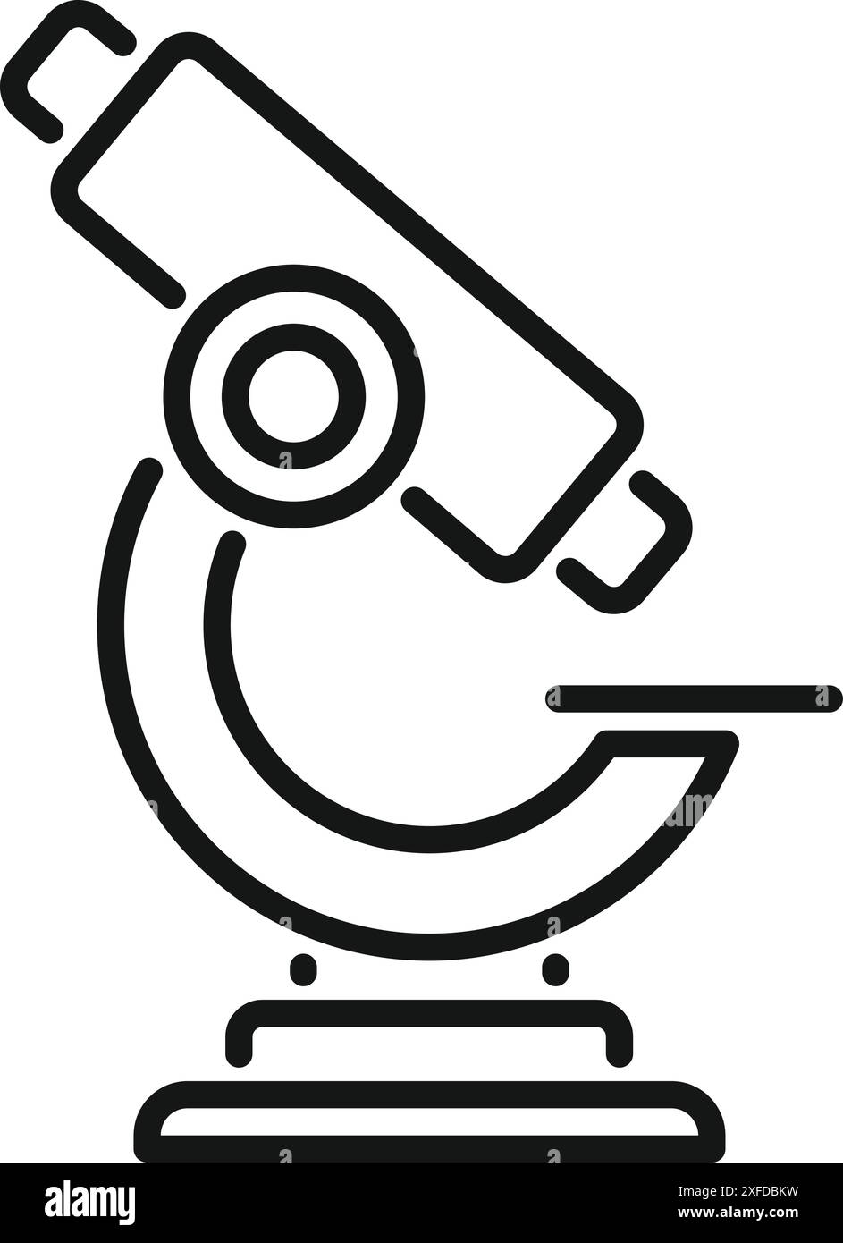Line art icon of a microscope, symbolizing scientific exploration and ...