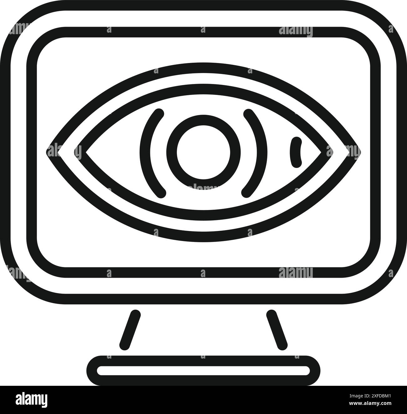Simple, bold icon of eye tracking software displaying an eye on a monitor screen Stock Vector ...