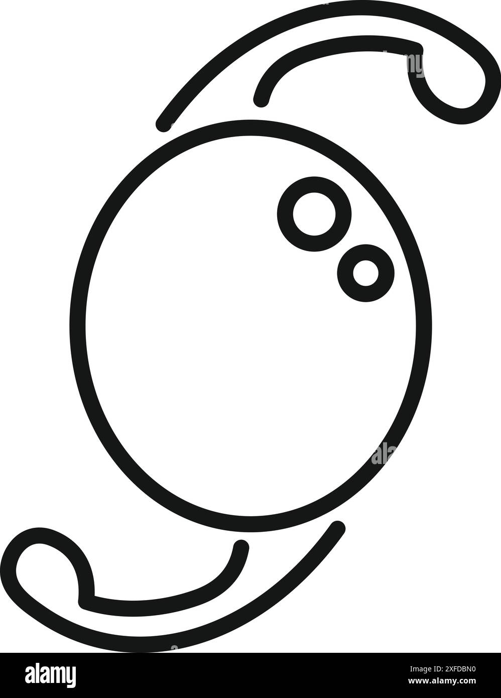 Simple line icon representing an artificial eye implant, symbolizing ...