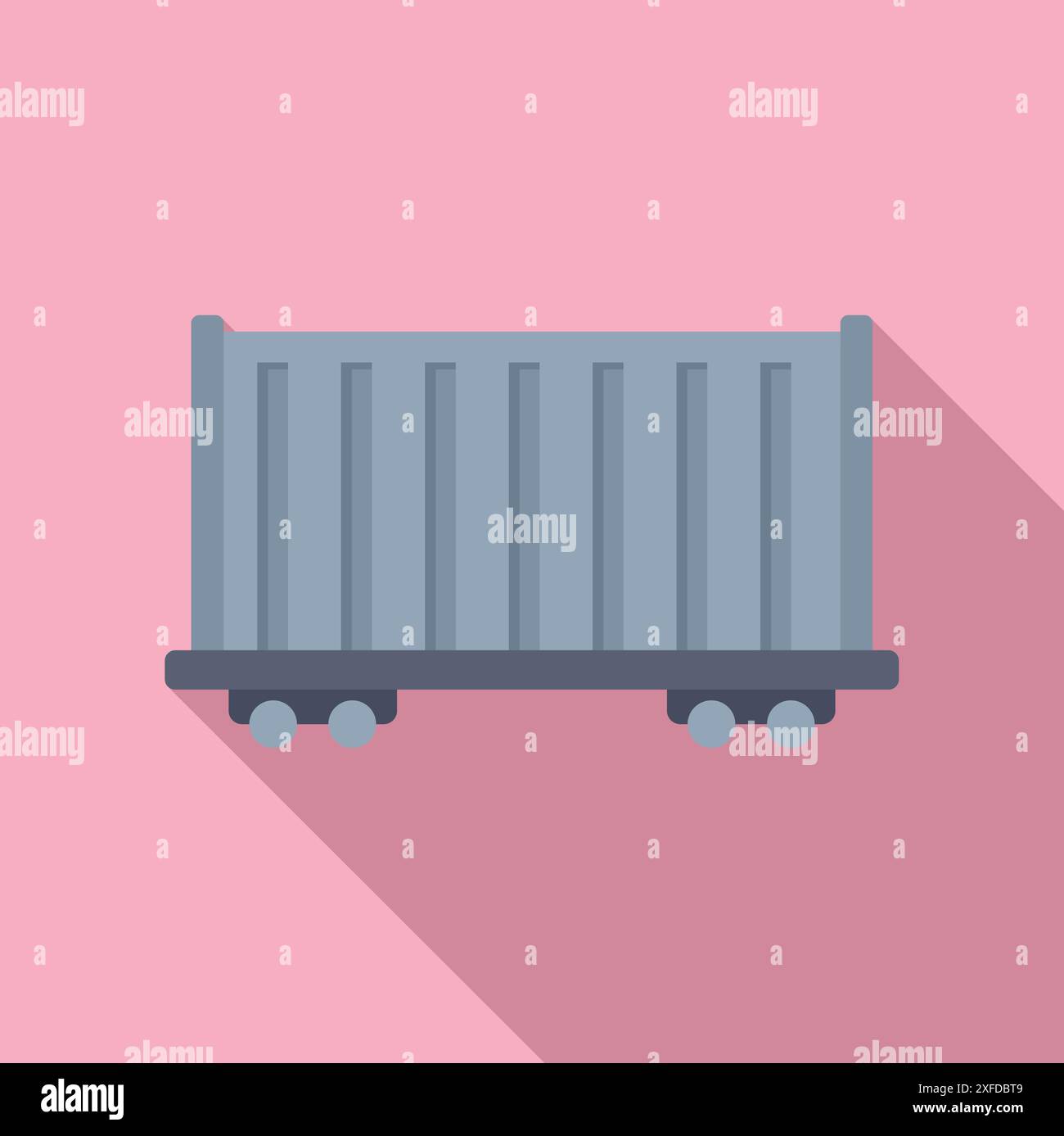 Train wagon carrying a shipping container, representing freight ...