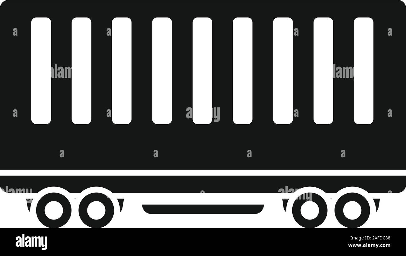 Black silhouette of a cargo container trailer, representing global ...