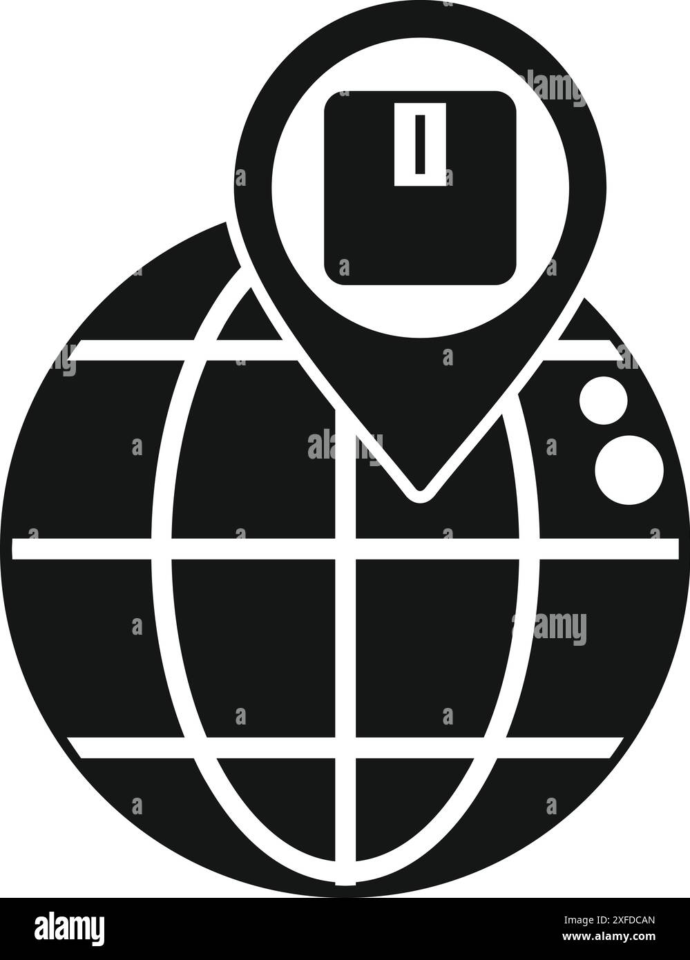 Simple icon representing a delivery tracking point on a world map Stock ...