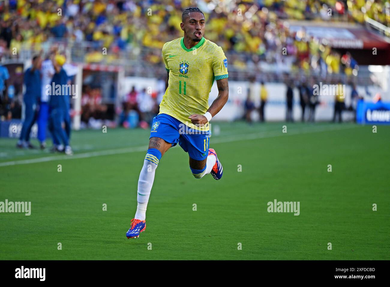Santa Clara, United States. 02nd July, 2024. Raphinha of Brazil ...