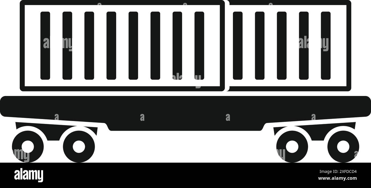 Cargo platform with two containers standing on wheels for ...